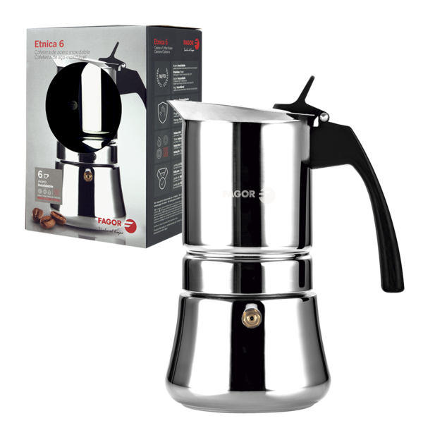 FAGOR "ETNICA" STAINLESS STEEL ESPRESSO MAKER