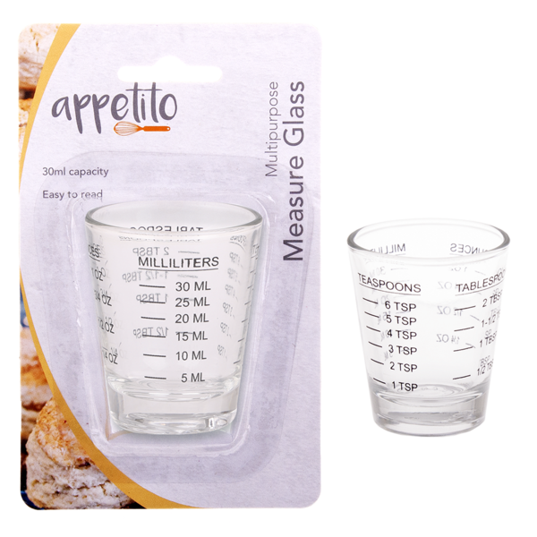 APPETITO MULTIPURPOSE MEASURE GLASS 30ML