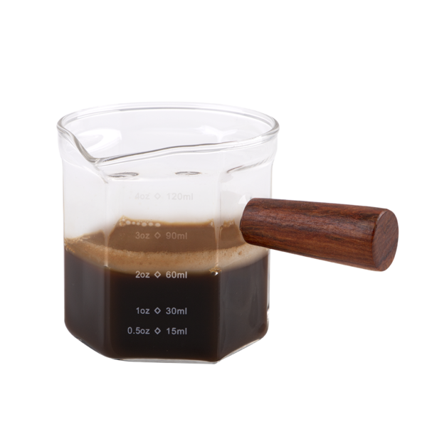 CASABARISTA ESPRESSO SHOT GLASS W/ WOOD HANDLE 120ML/4OZ
