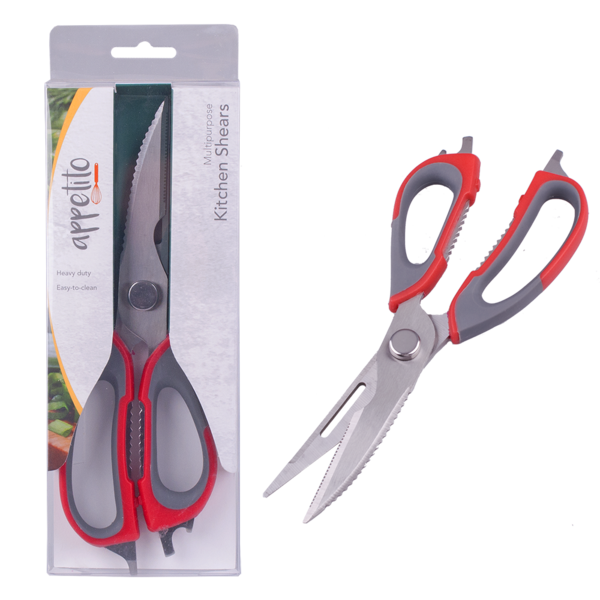 APPETITO KITCHEN SHEARS - RED/GREY
