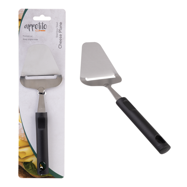 APPETITO STAINLESS STEEL CHEESE PLANE W/ BLACK HANDLE