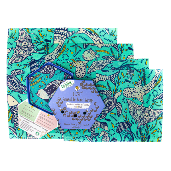 BUZZEE ORGANIC BEESWAX WRAPS PACK 4