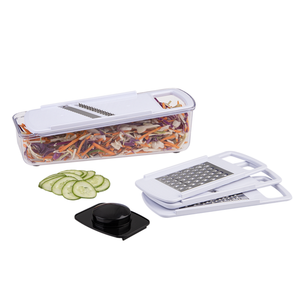 APPETITO 6 PIECE MULTI SLICER & GRATER SET (4 ASST. BLADES) - WHITE