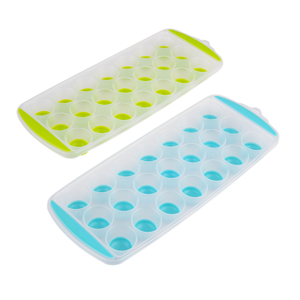 APPETITO EASY RELEASE 21 CUBE ROUND ICE TRAY SET 2 - BLUE/LIME