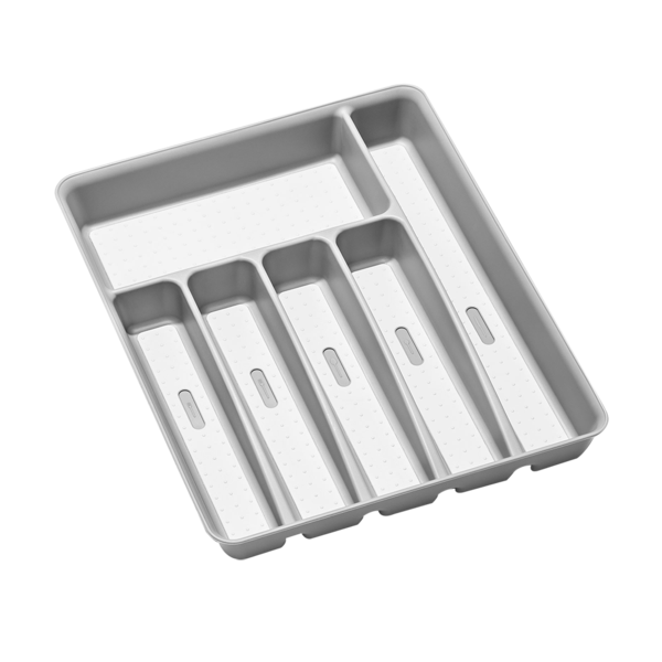 MADESMART 6 COMPARTMENT CUTLERY TRAY - SOFT GREY