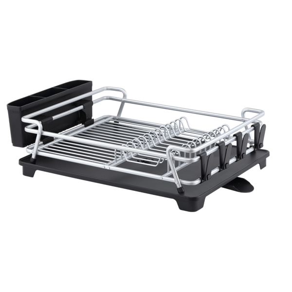 D.LINE "PINNACLE" ALUMINIUM DISH RACK W/ DRAINING BOARD