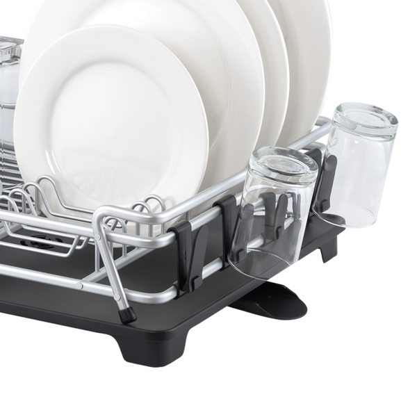 D.LINE "PINNACLE" ALUMINIUM DISH RACK W/ DRAINING BOARD