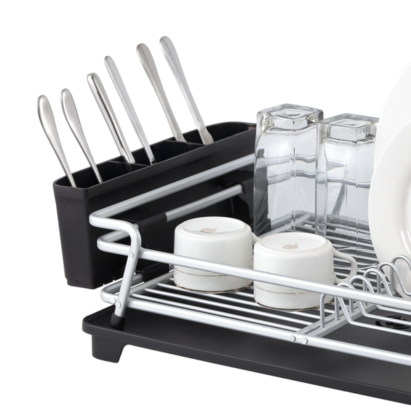 D.LINE "PINNACLE" ALUMINIUM DISH RACK W/ DRAINING BOARD