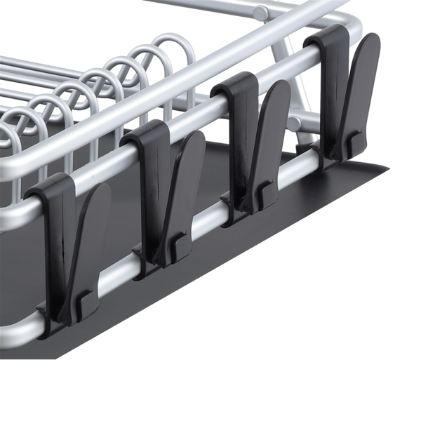 D.LINE "PINNACLE" ALUMINIUM DISH RACK W/ DRAINING BOARD