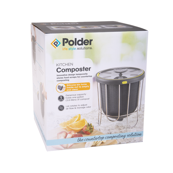 POLDER KITCHEN COMPOSTER 3.8L - GREY