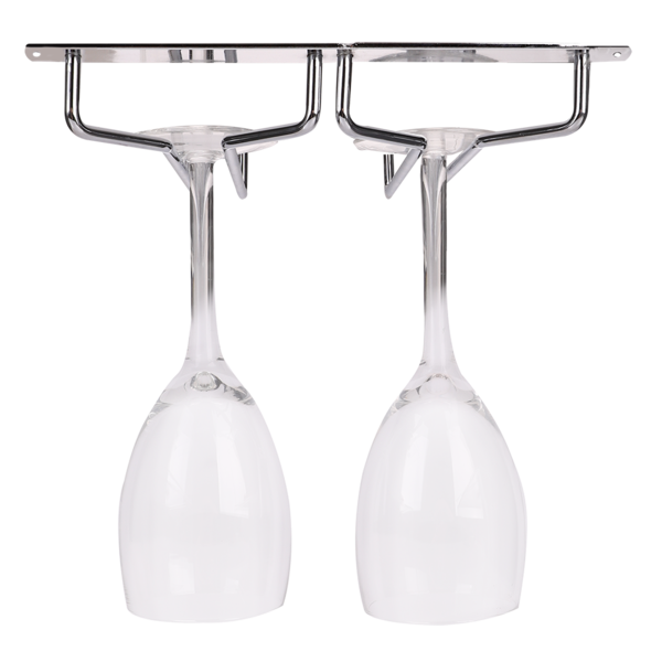 BARTENDER TWIN GLASS STEMWARE RACK 28CM - CHROME