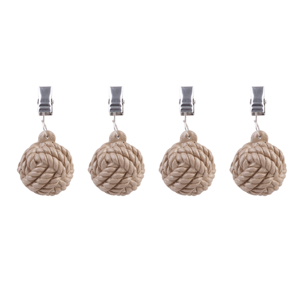 ALFRESCO LANE TABLECLOTH WEIGHTS SET 4 - ROPE BALLS - NATURAL