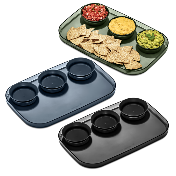 MADESMART LARGE SERVING TRAY W/ 3 BOWLS 39.4 X 25.4CM