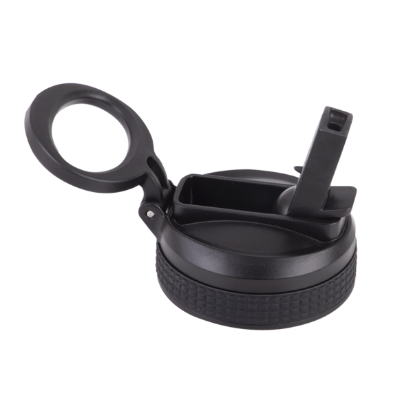 OASIS SPORTS BOTTLE FLIP-UP SIPPER LID W/ STRAW (CARDED) - BLACK