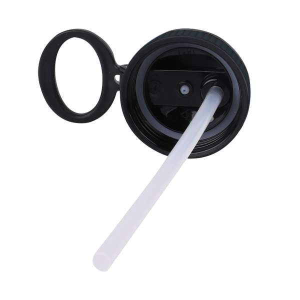 OASIS SPORTS BOTTLE FLIP-UP SIPPER LID W/ STRAW (CARDED) - BLACK