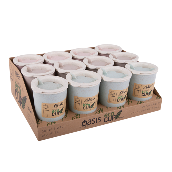 OASIS DOUBLE WALL "ECO CUP" 300ML (CDU 12) - 3 ASST. COLOURS