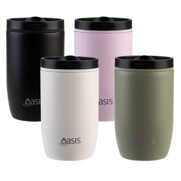 OASIS STAINLESS STEEL DOUBLE WALL INSULATED TRAVEL CUP W/ LEAKPROOF ...
