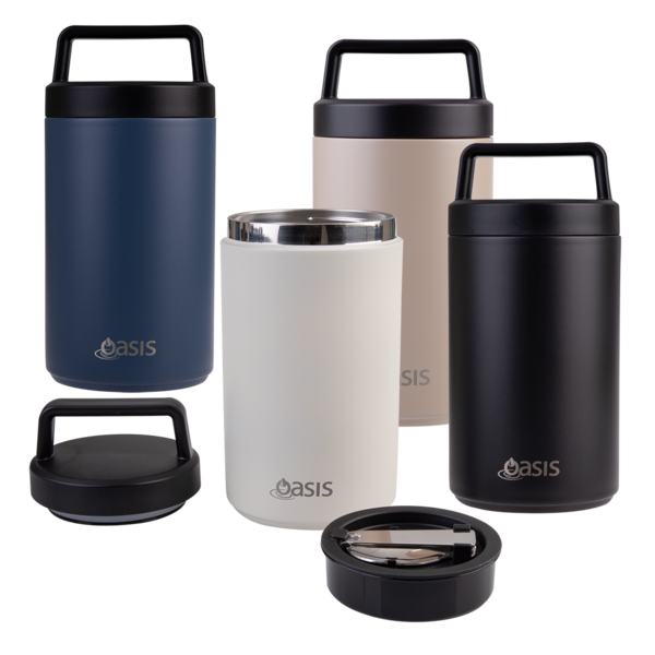 OASIS STAINLESS STEEL DOUBLE WALL INSULATED FOOD FLASK W/ HANDLE ...