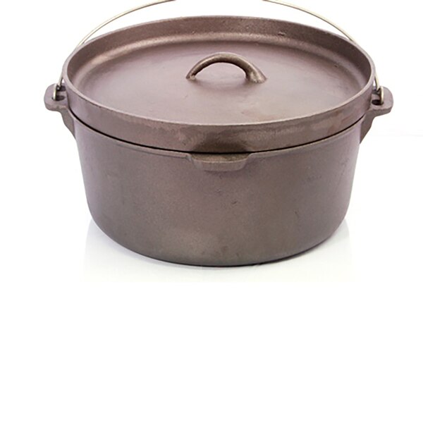 G&S CAST IRON (PRE-SEASONED) CAMP OVEN W/ LIPPED LID 14CM/12QT