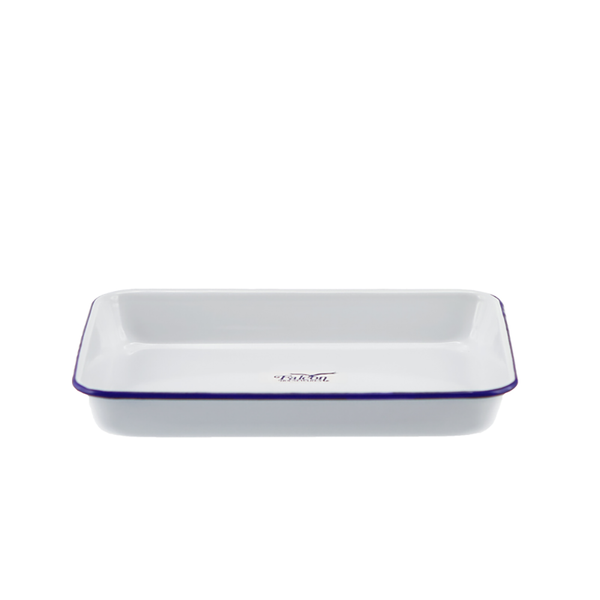 FALCON BAKING TRAY 24CM - WHITE/BLUE RIM