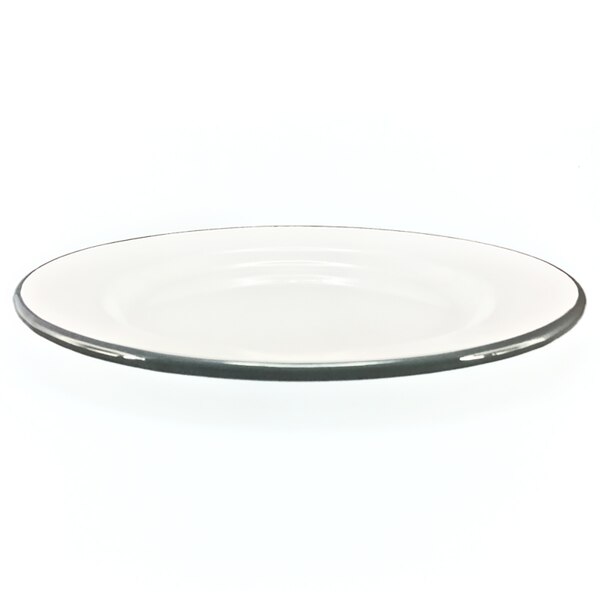 FALCON SIDE PLATE 20CM - WHITE/GREY RIM