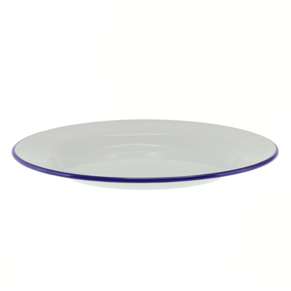 FALCON ENTRÉE PLATE 24CM DIA. - WHITE/BLUE RIM